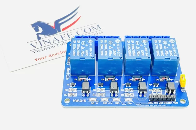 Module Relay 4 Kênh 12V 10A Âm Kích